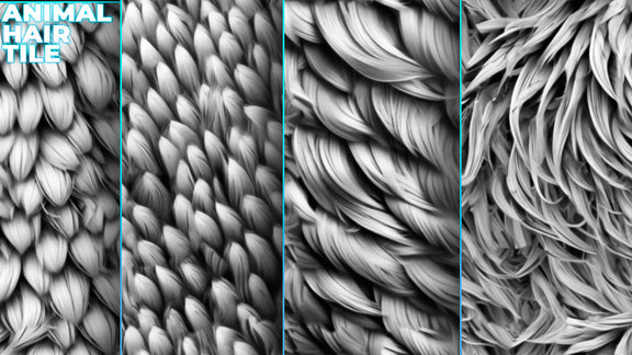 450+ Animals Hair & Fur Alphas (Displacement Maps) for ZBrush, Blender ...