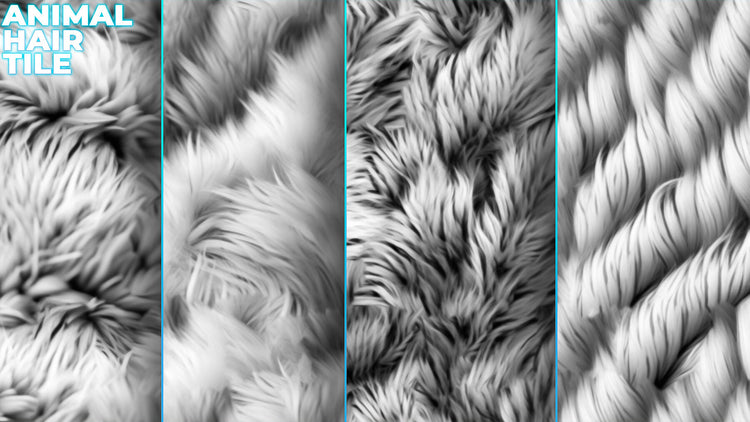 450+ Animals Hair & Fur Alphas (Displacement Maps) for ZBrush, Blender ...