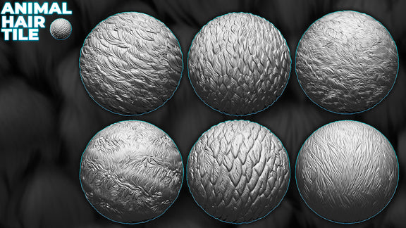 450+ Animals Hair & Fur Alphas (Displacement Maps) for ZBrush, Blender ...