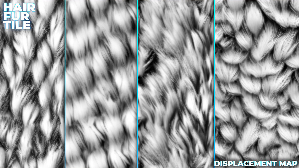 300+ Fur Alphas (Displacement Maps) for ZBrush, Blender, Substance Pai ...
