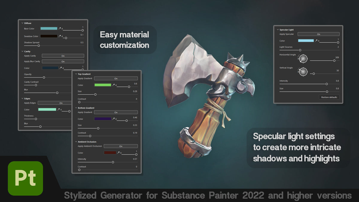 Stylized Texture Generator for Substance Painter / FT Diffuse – S3ART Store