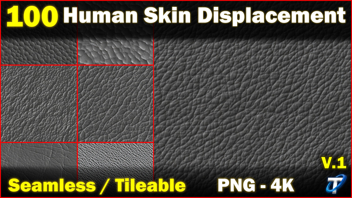 100 Ultra High-Quality Human Skin Displacements / Human Skin Alpha (Se ...