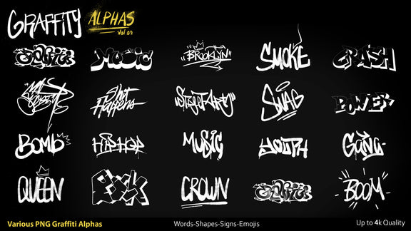 Graffiti Alphas-PNG-Vol02-Substance Painter-Photoshop – S3ART Store