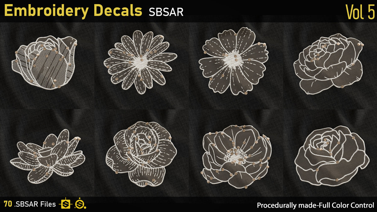 Embroidery Decals-Vol5-SBSAR – S3ART Store