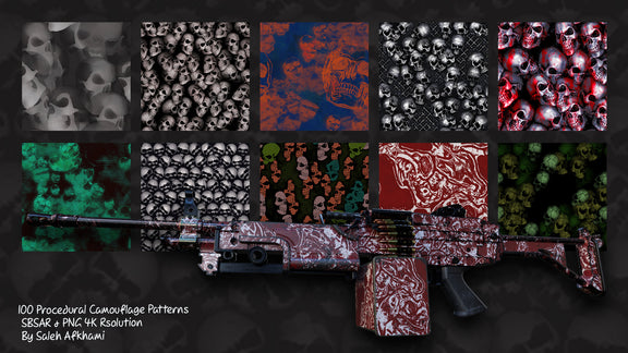 100 CAMO Procedural Patterns SBSAR & PNG | S3ART Store