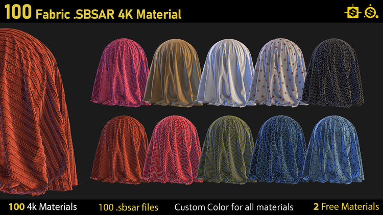 100 Fabric SBSAR Materials for Substance | S3ART Store